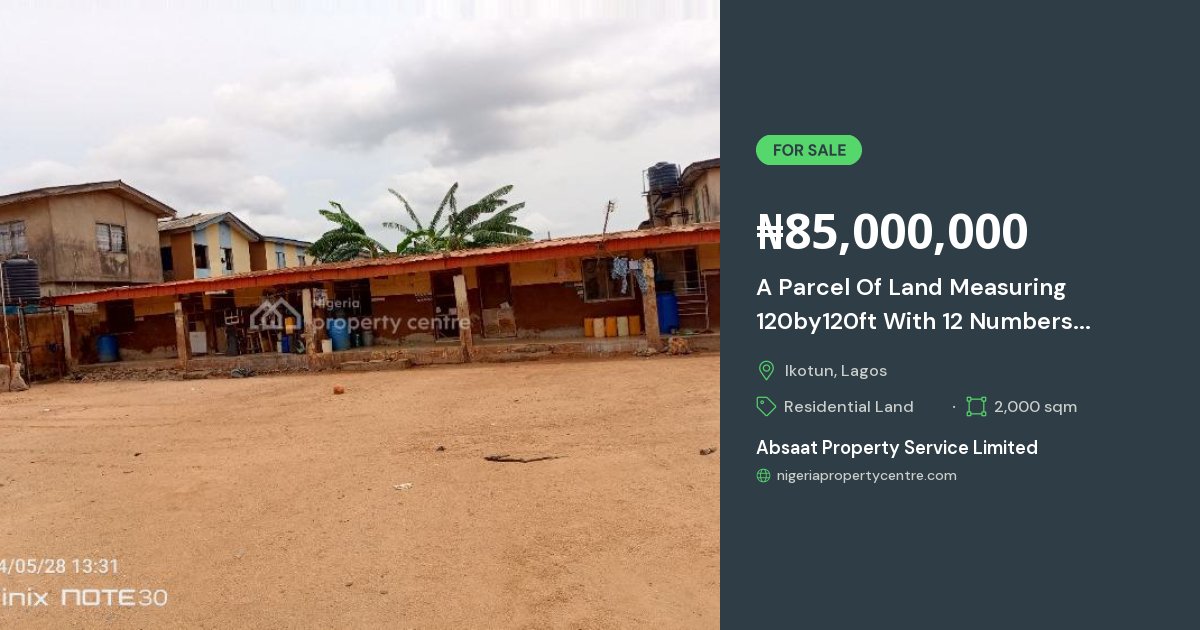 For Sale: A Parcel Of Land Measuring 120by120ft With 12 Numbers Of Mini ...