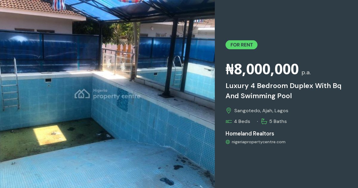 For Rent: Luxury 4 Bedroom Duplex With Bq And Swimming Pool, Fara Park ...