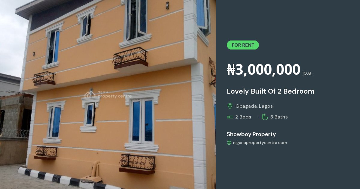 For Rent: Lovely Built Of 2 Bedroom, Gbagada, Lagos | 2 Beds, 3 Baths ...