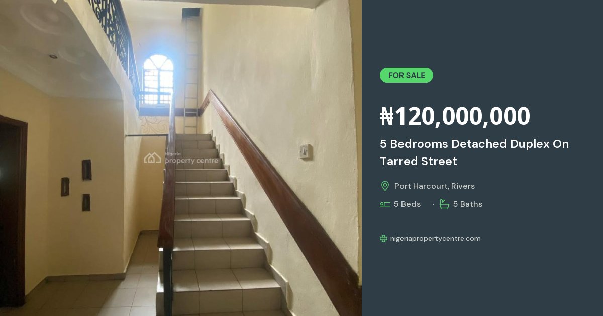 For Sale: 5 Bedrooms Detached Duplex On Tarred Street, Ada George, Off ...