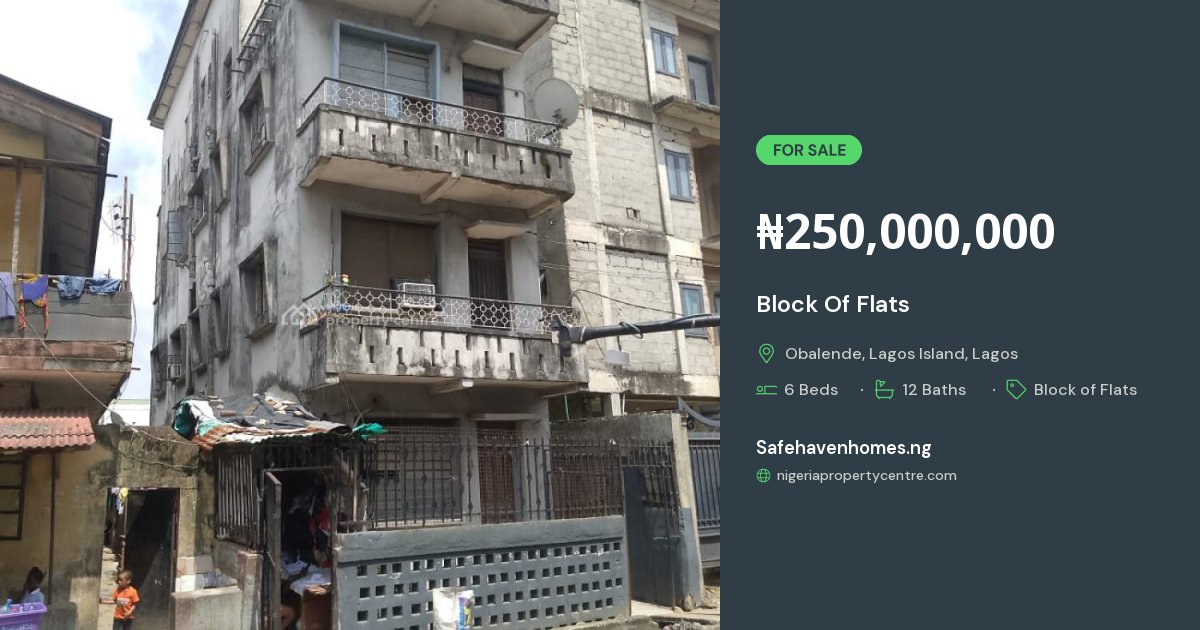 For Sale: Block Of Flats, Pike Street, Obalende, Lagos Island, Lagos ...