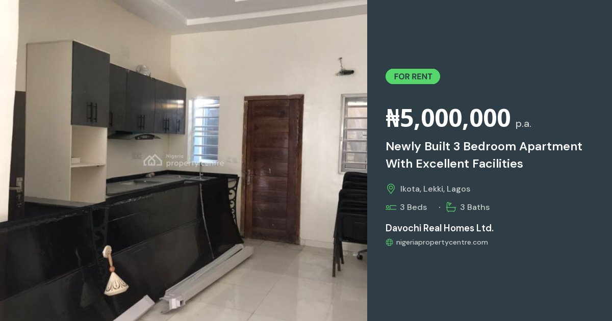 For Rent: Newly Built 3 Bedroom Apartment With Excellent Facilities ...