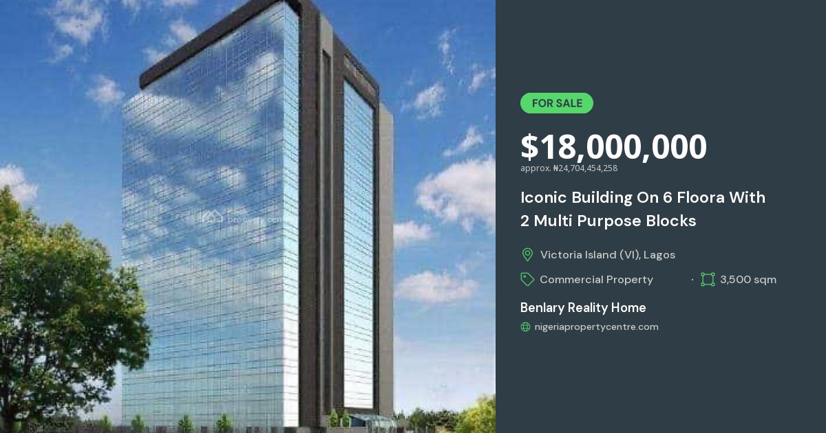 For Sale: Iconic Building On 6 Floora With 2 Multi Purpose Blocks ...