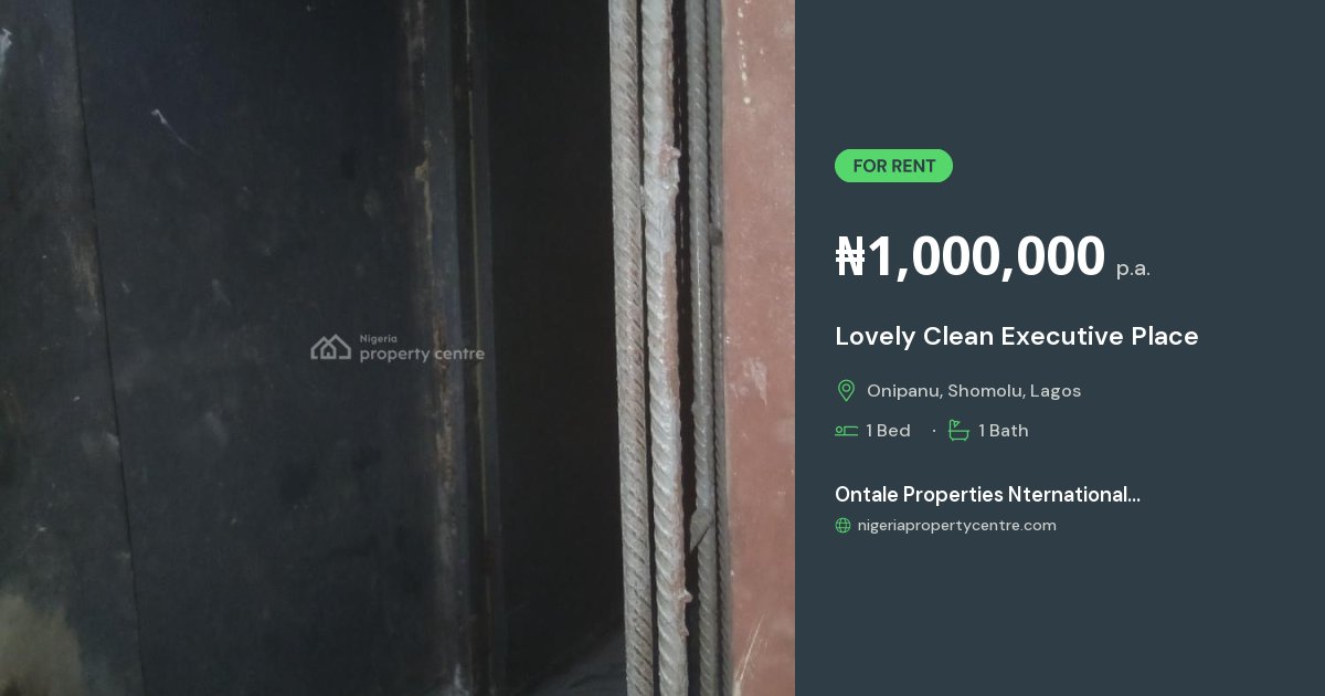 For Rent: Lovely Clean Executive Place, Onipanu, Shomolu, Lagos | 1 ...