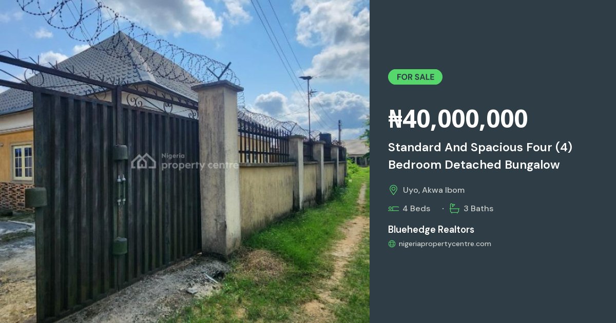 For Sale: Standard And Spacious Four (4) Bedroom Detached Bungalow, Ifa ...