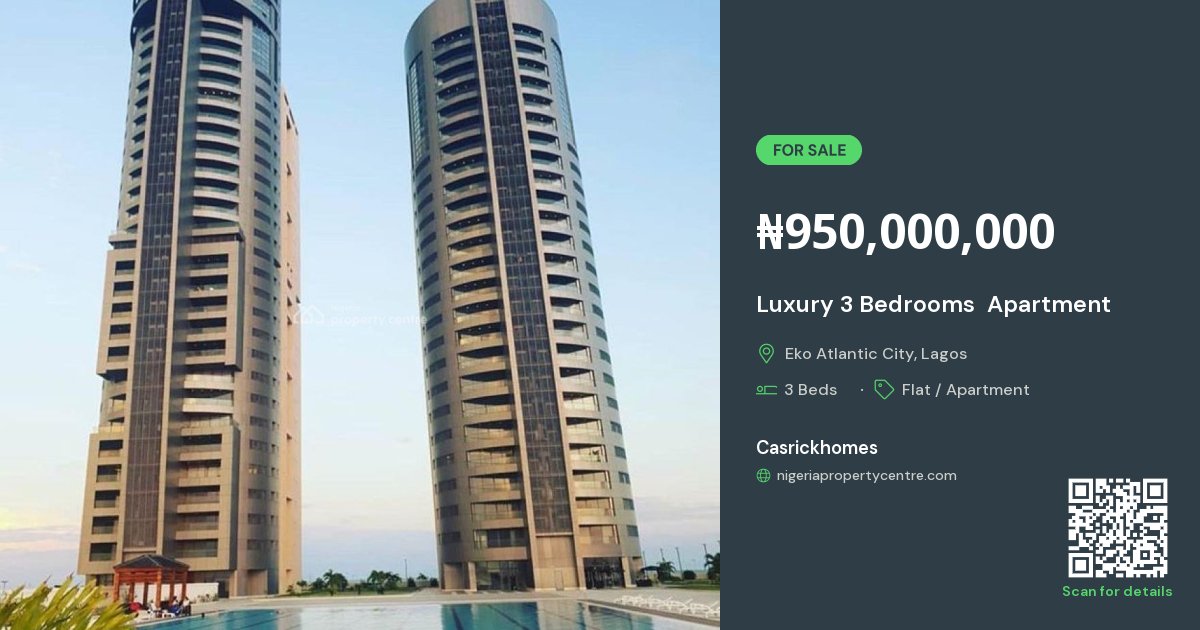 For Sale: Luxury 3 Bedrooms Apartment, Eko Pearl Towers, Boulevard ...