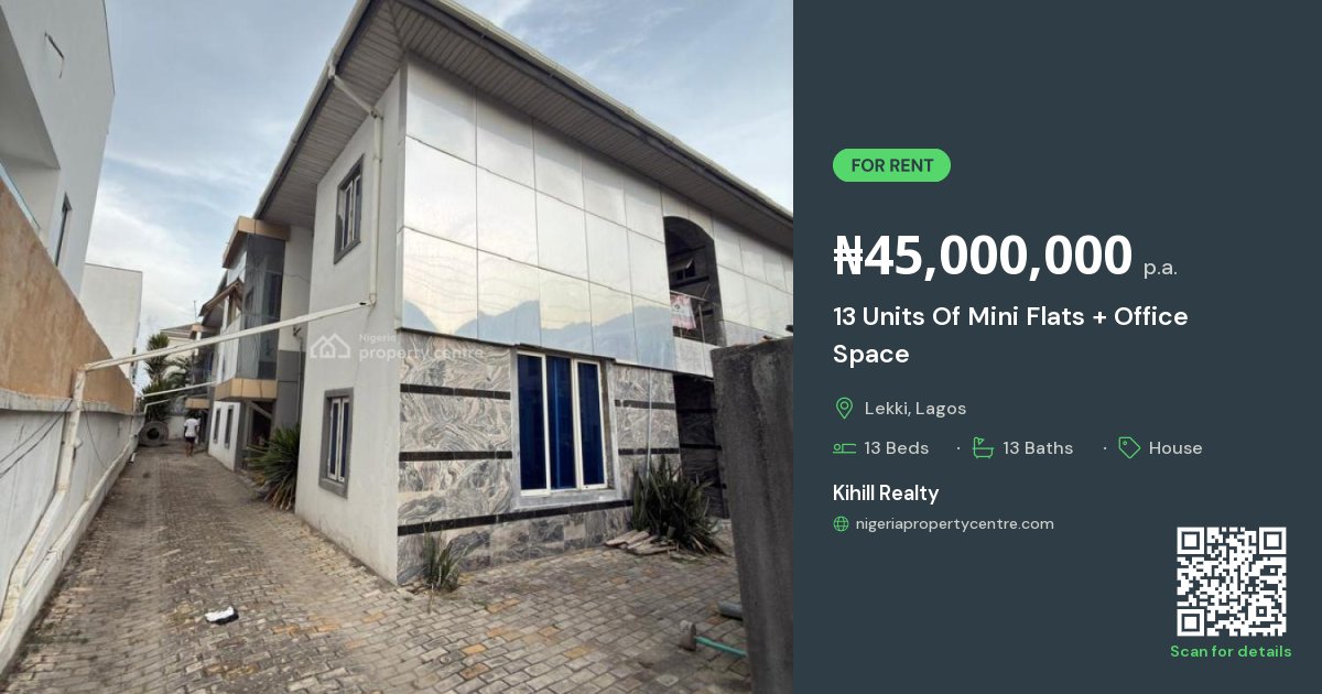 For Rent: 13 Units Of Mini Flats + Office Space, Chevron, Lekki, Lagos ...