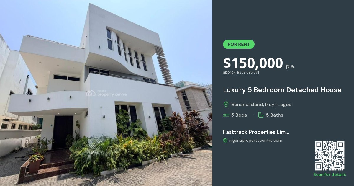 For Rent: Luxury 5 Bedroom Detached House, Banana Island, Ikoyi, Lagos ...