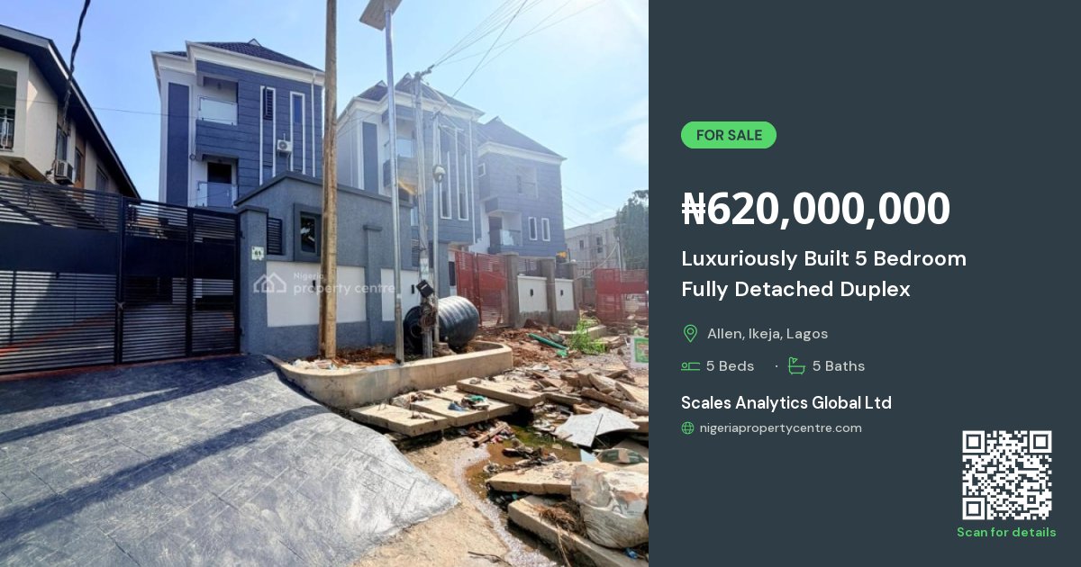 For Sale: Luxuriously Built 5 Bedroom Fully Detached Duplex, Allen ...