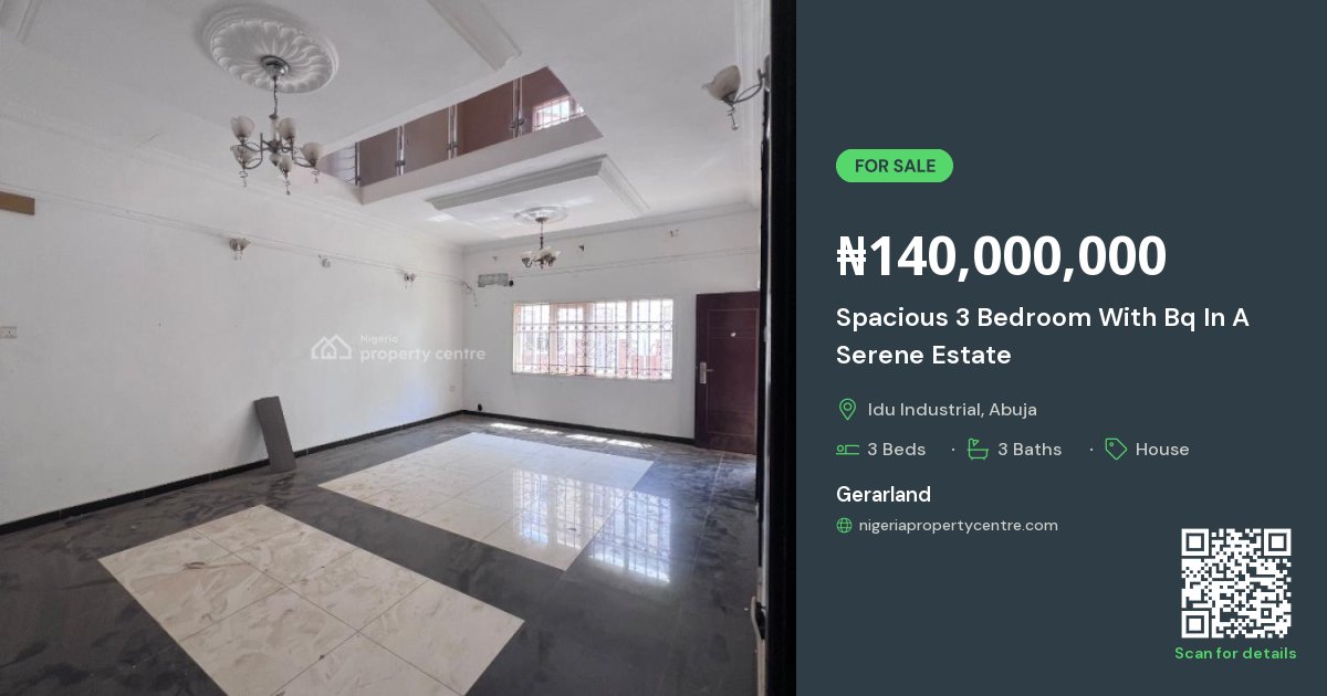 For Sale: Spacious 3 Bedroom With Bq In A Serene Estate, Nizamiye, Idu ...