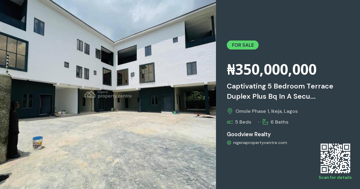 For Sale: Captivating 5 Bedroom Terrace Duplex Plus Bq In A Secured ...