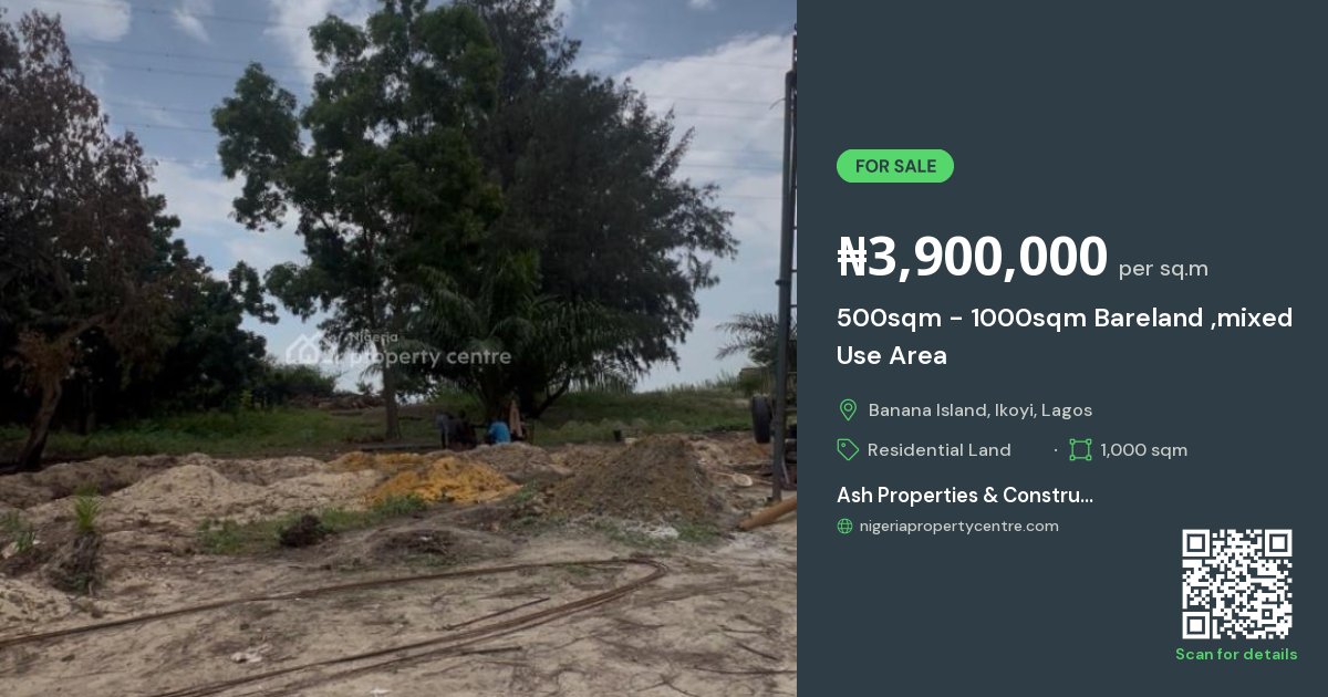 For Sale: 500sqm - 1000sqm Bareland ,mixed Use Area, Banana Island ...