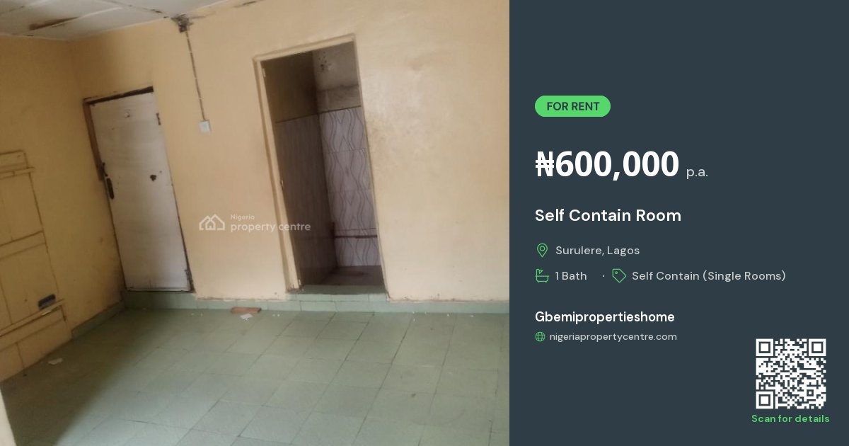 For Rent: Self Contain Room , Ijesha , Surulere, Lagos | 1 Baths ...