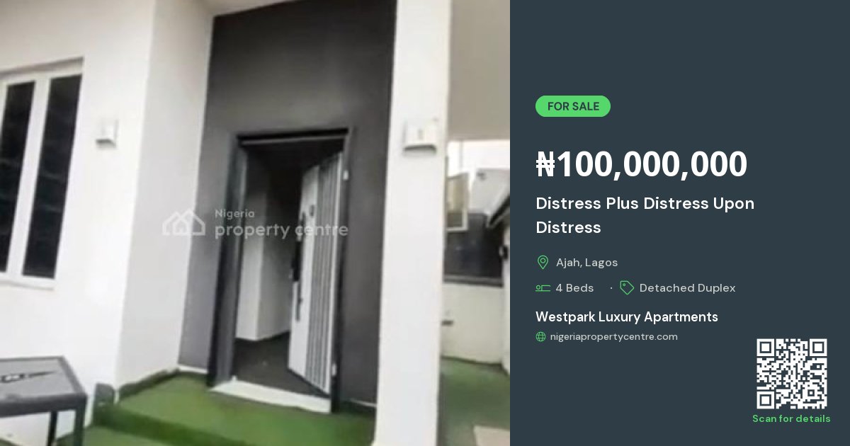 For Sale: Distress Plus Distress Upon Distress, Thomas Estate, Ajah ...