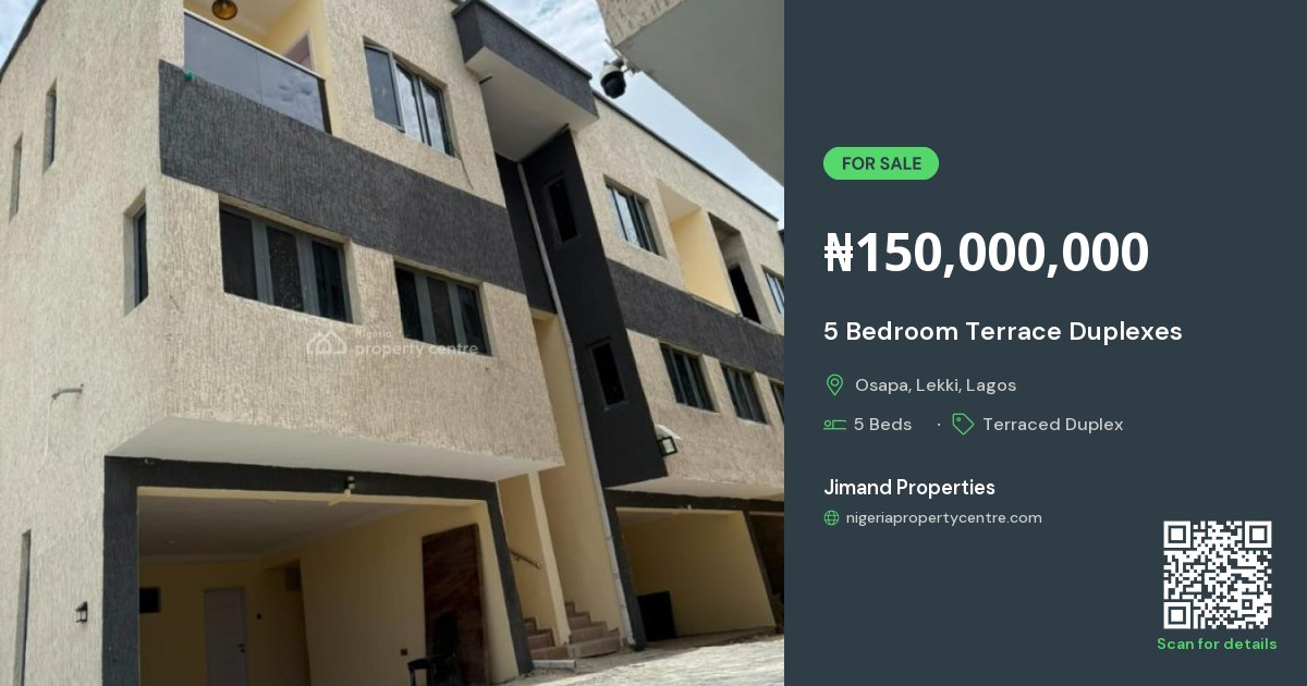 For Sale: 5 Bedroom Terrace Duplexes , Osapa London, Osapa, Lekki ...