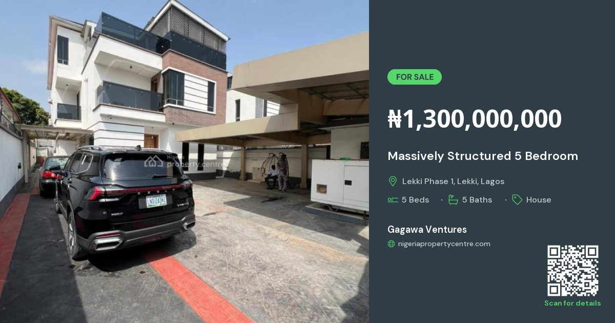 For Sale: Massively Structured 5 Bedroom , Lekki Phase 1, Lekki, Lagos ...