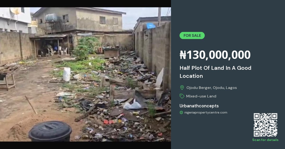 For Sale: Half Plot Of Land In A Good Location, Ojodu Berger, Ojodu ...