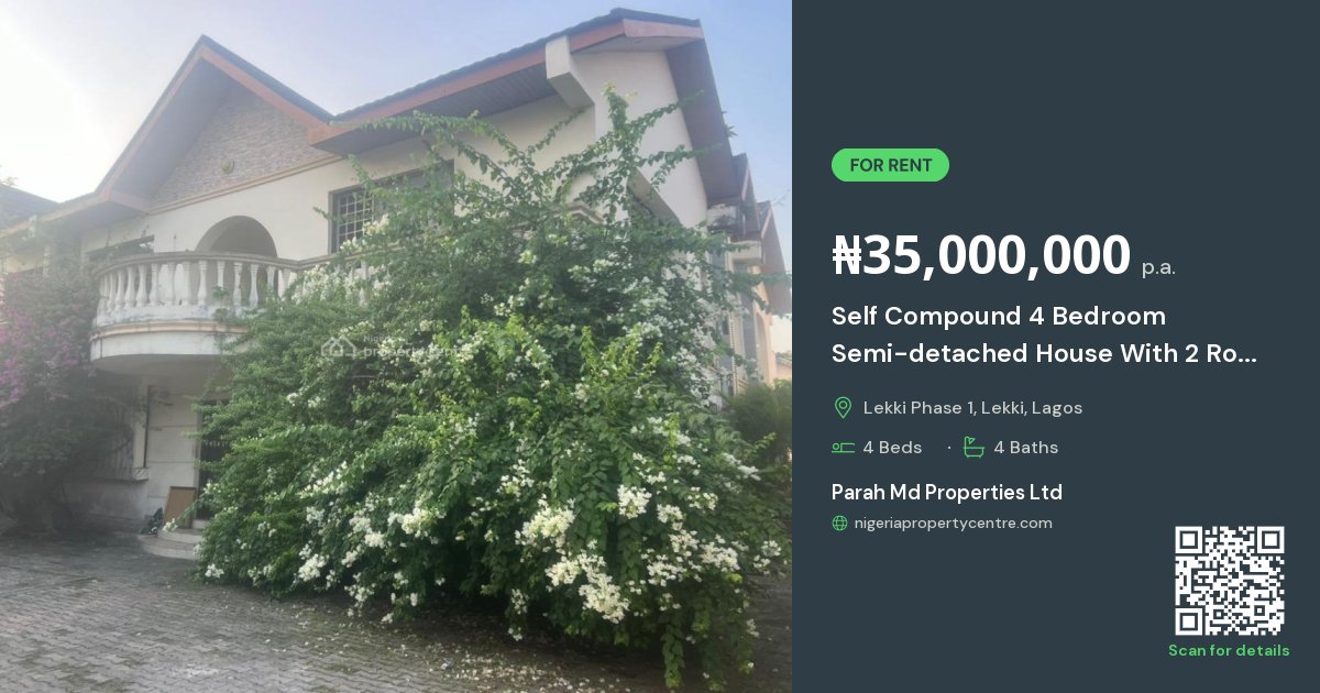 For Rent: Self Compound 4 Bedroom Semi-detached House With 2 Rooms Bq ...