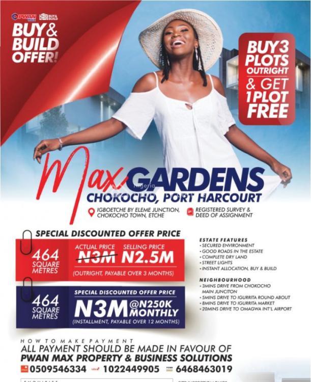 For Sale: Buy 3 Plots And Get 1 Free, Igboetche By Eleme Junction ...