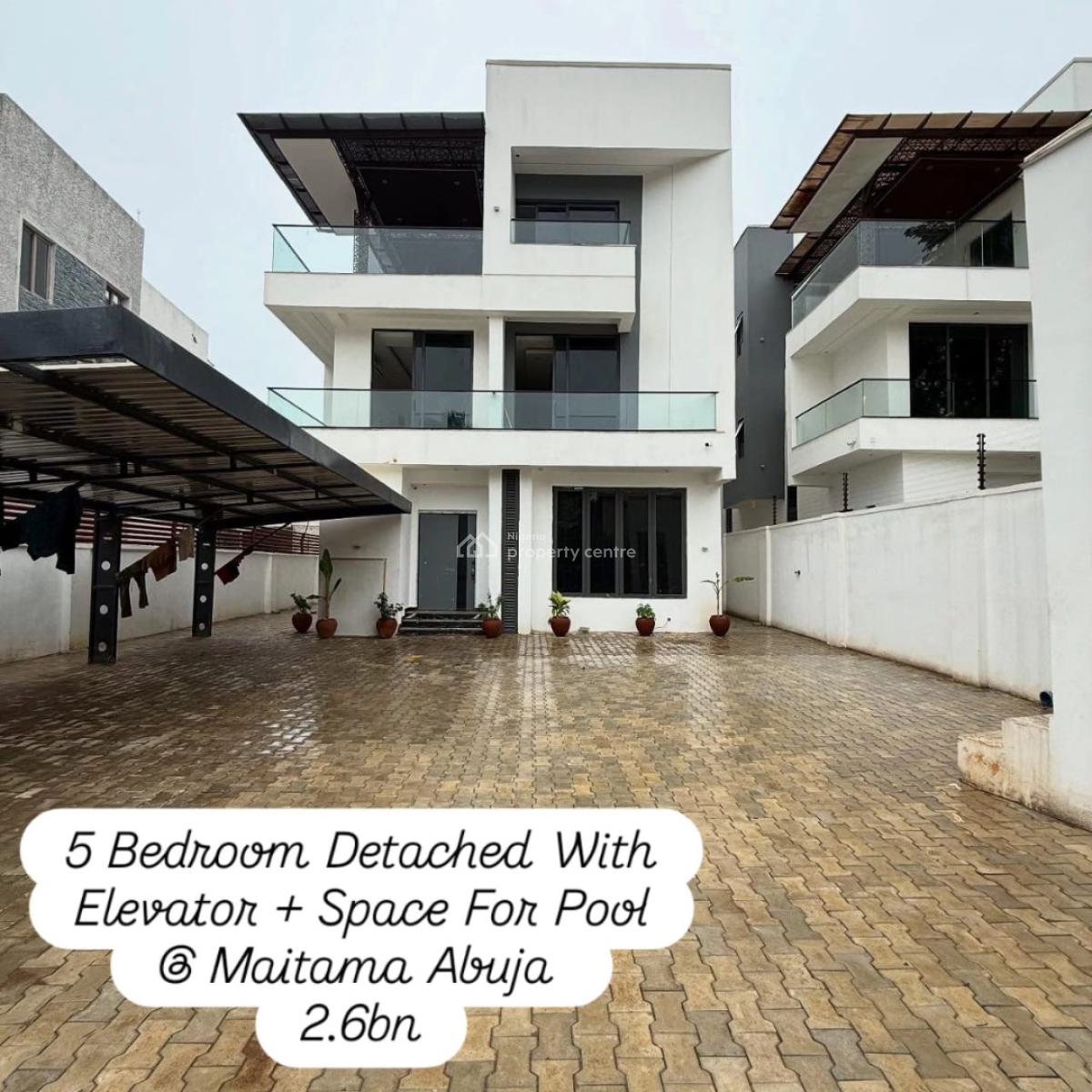 For Sale: Luxury 5 Bedroom Detached Duplex With Elevator, Kado, Abuja ...